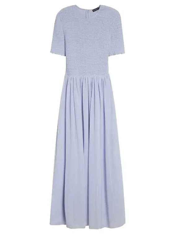 Emporio Armani Iris Techno Short Sleeve Maxi Dress - Lilac