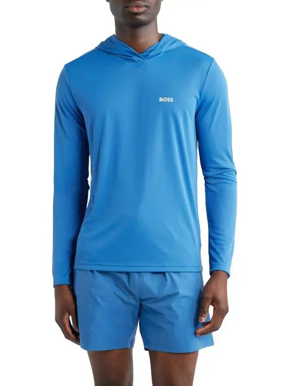BOSS Hooded Long Sleeve Rashguard - Bright Blue