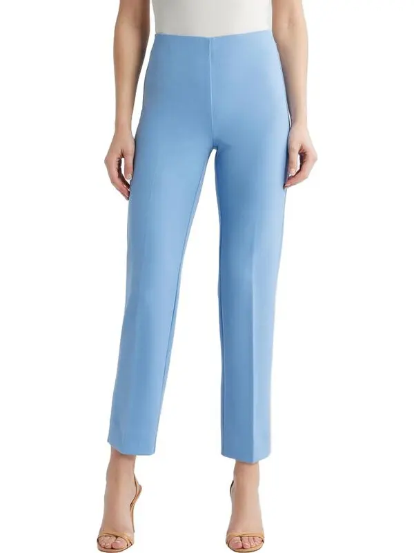 Anne Klein Hollywood Waist Straight Leg Ankle Pull-on Pants - Lagoon