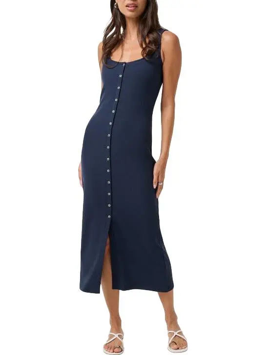 Travis Mathew Sleeveless Rib Knit Maxi Sundress - Navy Blazer