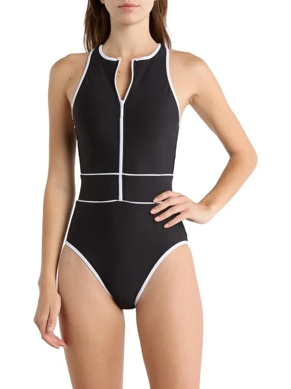 BECCA By Rebecca Virtue Contrast Binding One-piece Swimsuit - Black