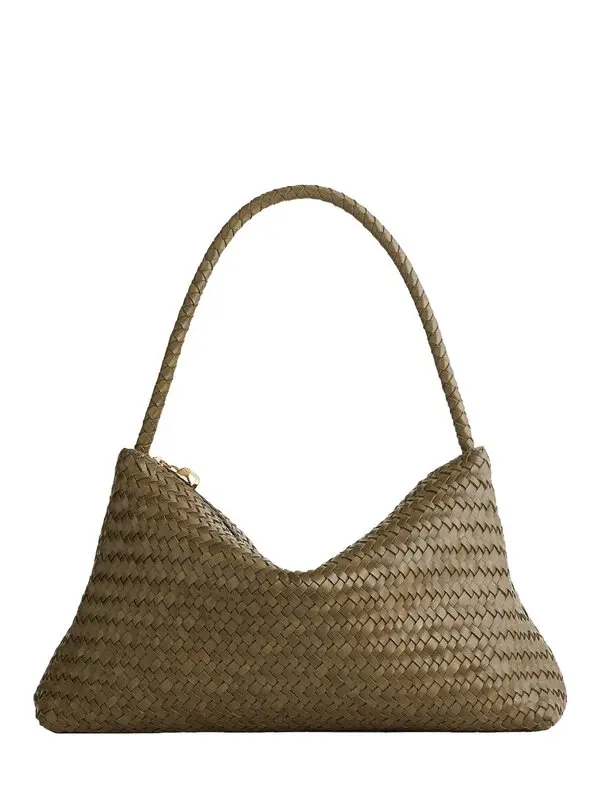 Madewell The Signature Woven Leather Shoulder Bag - Faded Olive