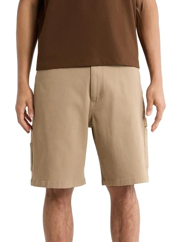 SANTO STUDIO Painter Denim Shorts - Tan