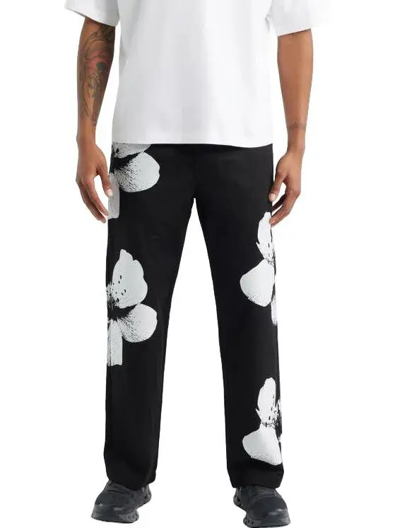 SANTO STUDIO Flower Napoli Cotton Twill Pants - Black