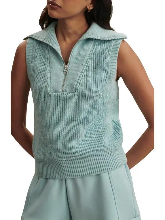 Varley Clifford Half Zip Sleeveless Sweater - Porcelain Blue