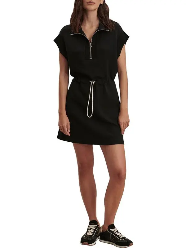 Varley Avaya Half-zip Mini Dress - Black