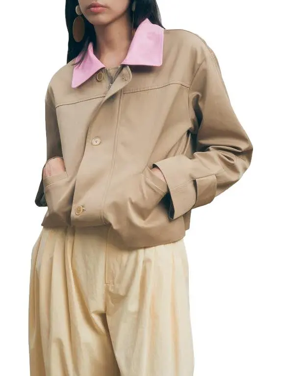 MAUDE CLUB Brooke Jacket - Tan Pink