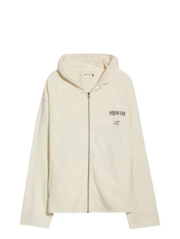 HONOR THE GIFT Zip Front Hoodie - White