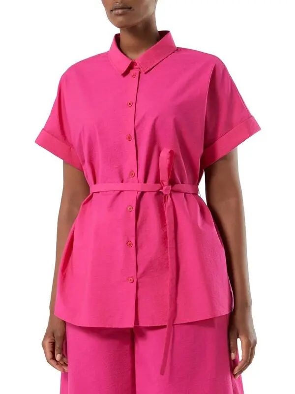 Marina Rinaldi Vetrino Tie Waist Shirt - Fuchsia