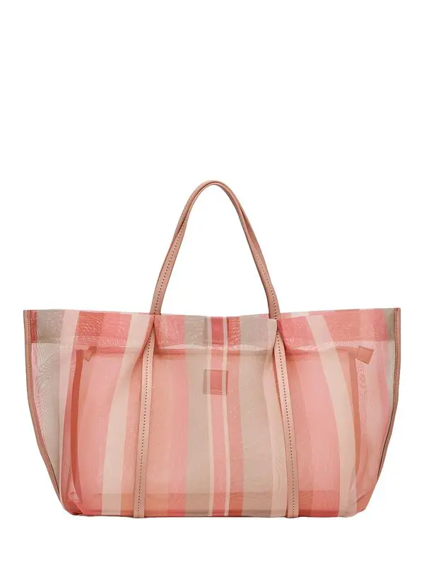 Dolce Vita Aislin Mesh Tote Bag - Coral Stripe