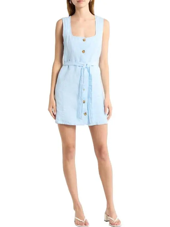 Blanknyc Sleeveless Linen Dress - Sea Breeze