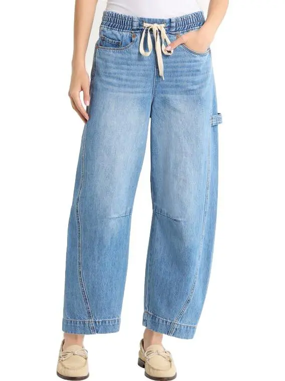 Blanknyc The Barrel Leg Drawstring Jeans - Easy Goer