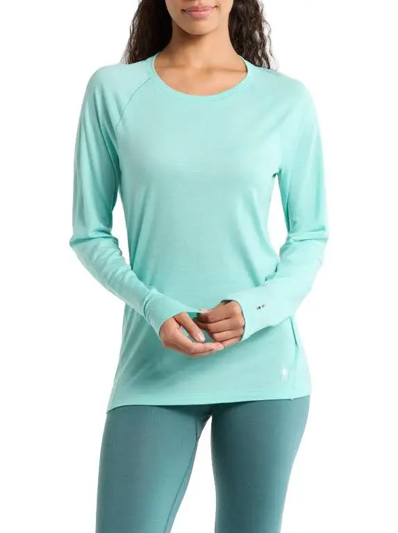 Smartwool All Season Merino Wool Blend Base Layer Crew Top - Pacific Blue
