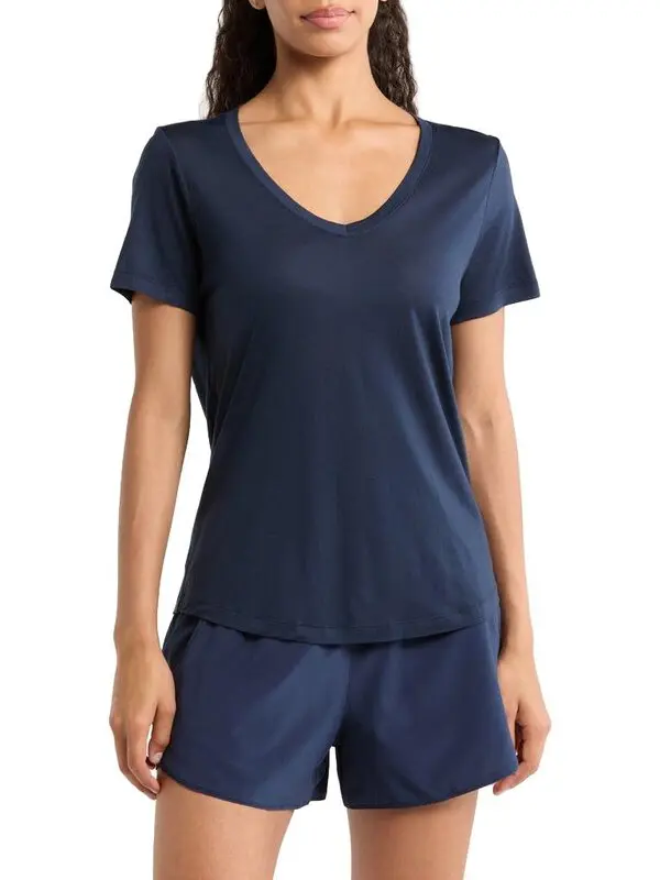 Smartwool Active Ultralite V-neck T-shirt - Deep Navy