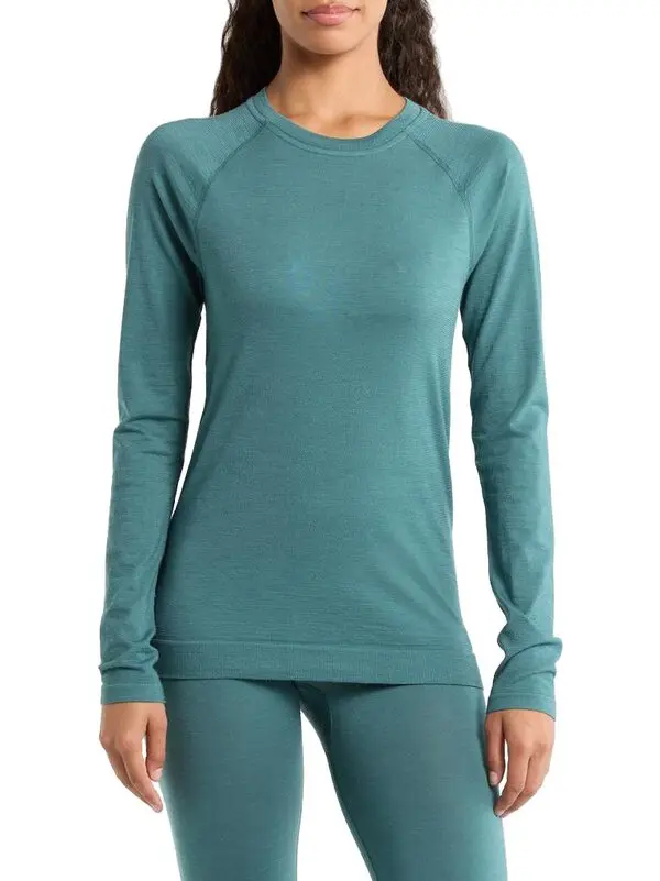 Smartwool All Season Merino Wool Blend Base Layer Crew Top - Dusty Teal