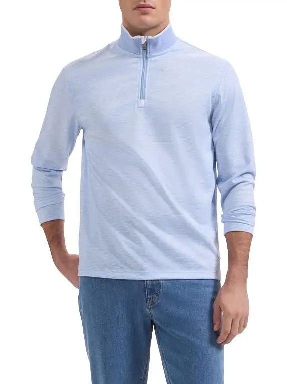 Bugatchi Soft Touch Quarter Zip Pullover - Air Blue