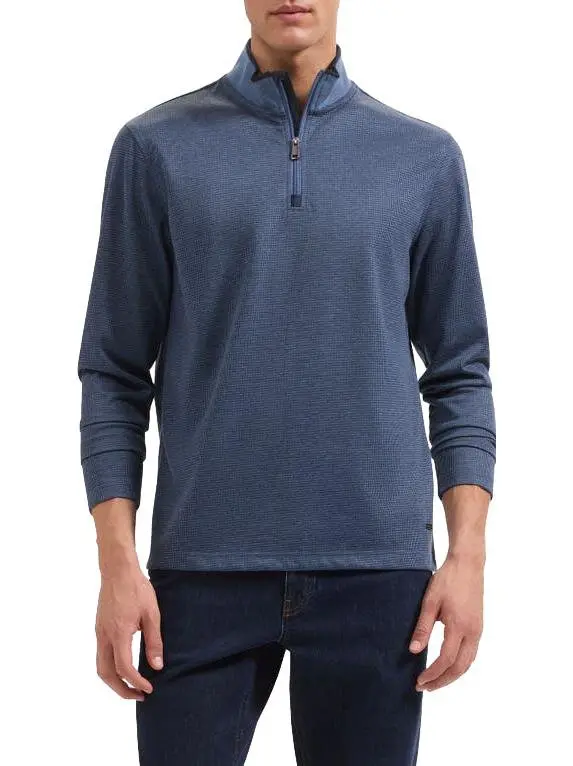 Bugatchi Soft Touch Quarter Zip Pullover - Cobalt
