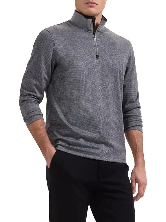 Bugatchi Soft Touch Quarter Zip Pullover - Graphite