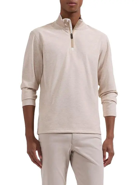Bugatchi Soft Touch Quarter Zip Pullover - Sand