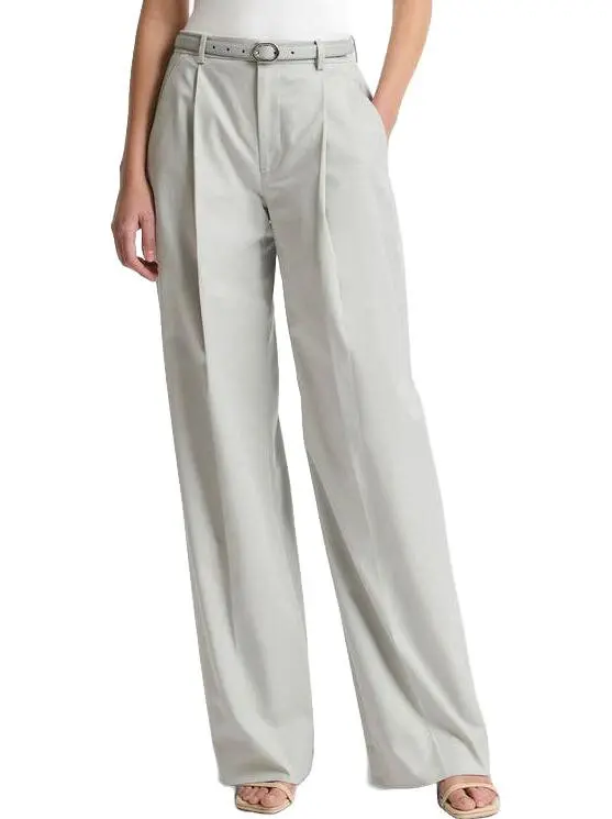 Vince Camille Belted Pleated Straight Leg Pants - Pale Tide