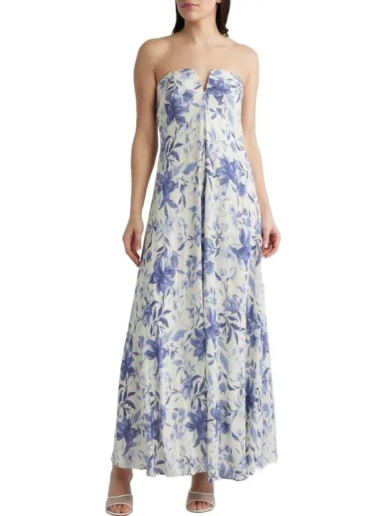 Parker The Emerson Floral Strapless Maxi Dress - Arctic Ice