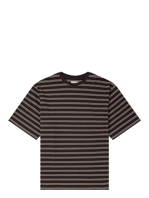 KAPTAIN SUNSHINE Striped Cotton-jersey T-shirt - Brown