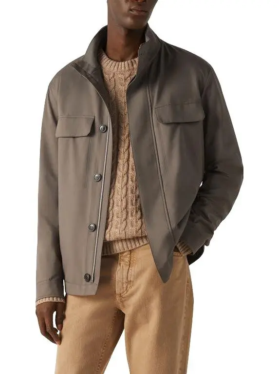 Zegna Microfiber Field Jacket - Dark Taupe