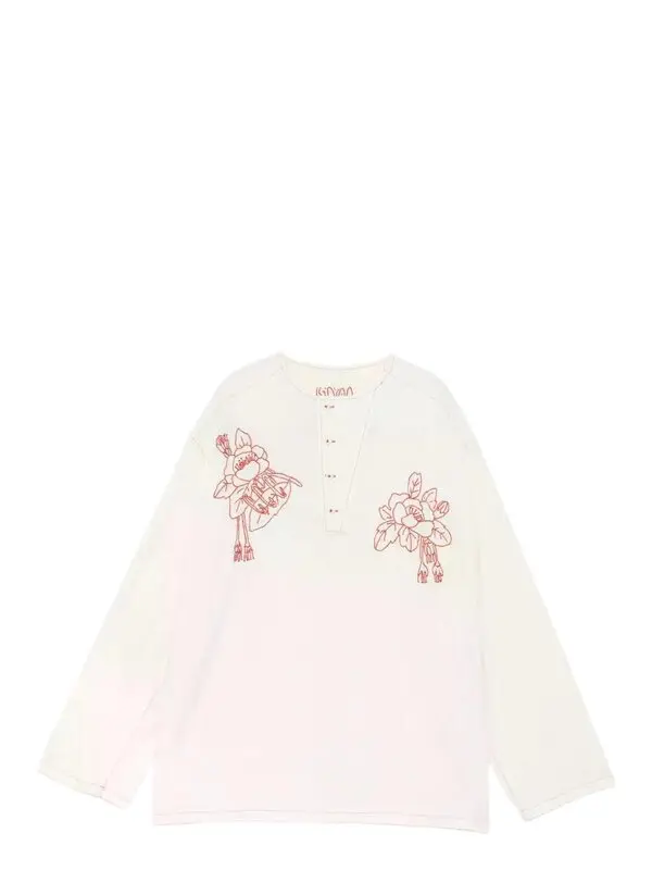 KINYAN LAM Floral Embroidered Blouse - Neutrals