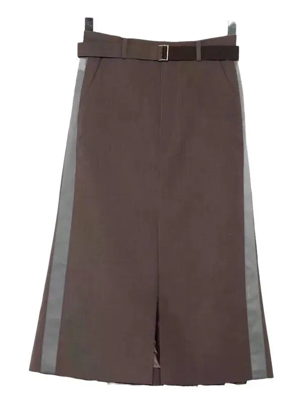 Sacai Panel Midi Skirt - Brown