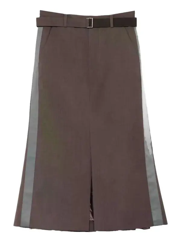 Sacai Panel Midi Skirt - Brown