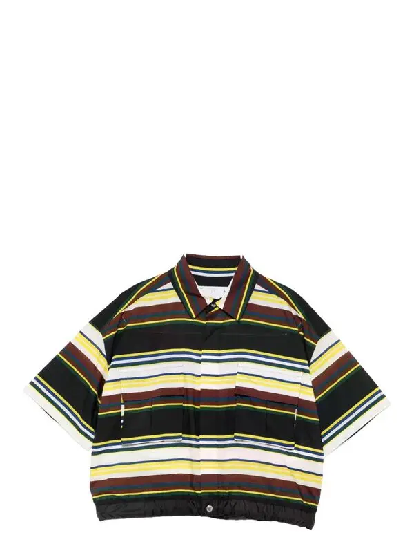 Sacai Striped Pocket Shirt - Brown