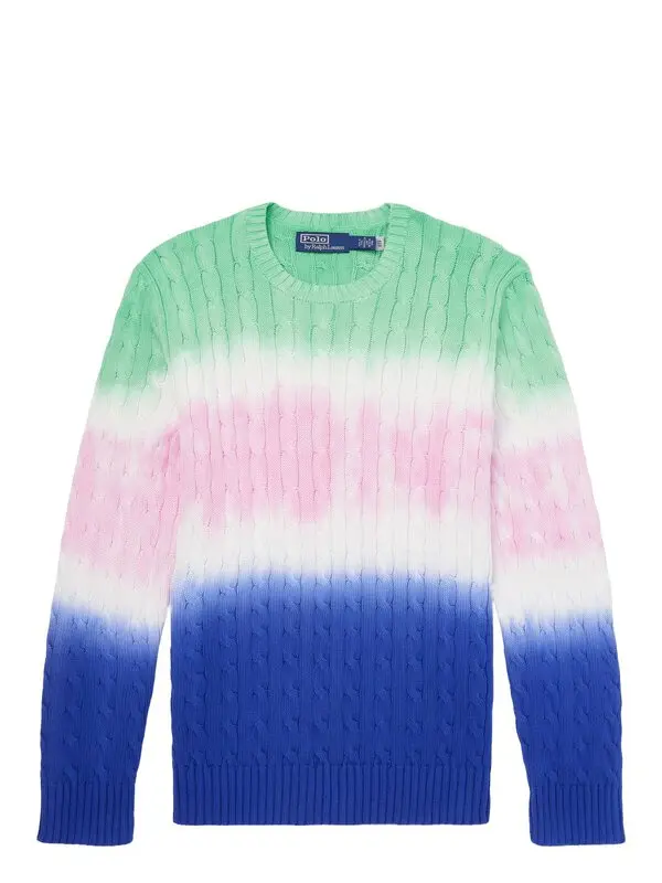 Polo Ralph Lauren Dégradé Cable-knit Cotton Sweater - Multi