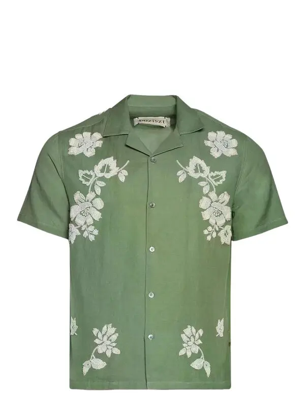BAZISZT Floral Shirt - Green