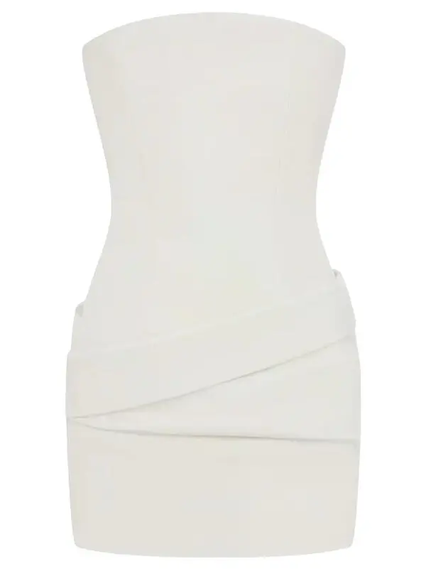 Alex Perry Strapless Drape Mini Dress - Neutrals