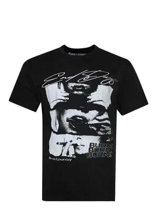 PARIS LAUNDRY Graphic T-shirt - Black