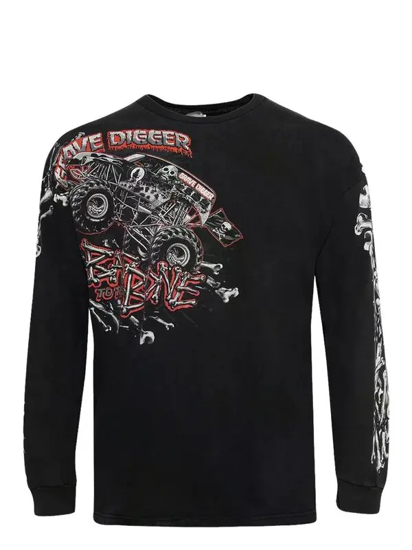 EARTHLING VIP Grave Digger Printed Long-sleeve T-shirt - Black