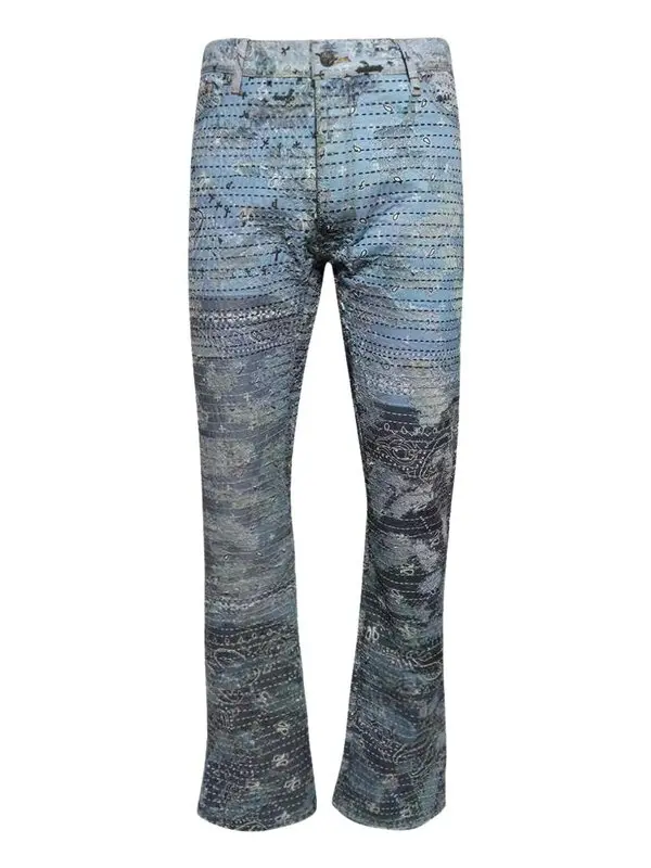 PARIS LAUNDRY Patchwork Print Jeans - Blue