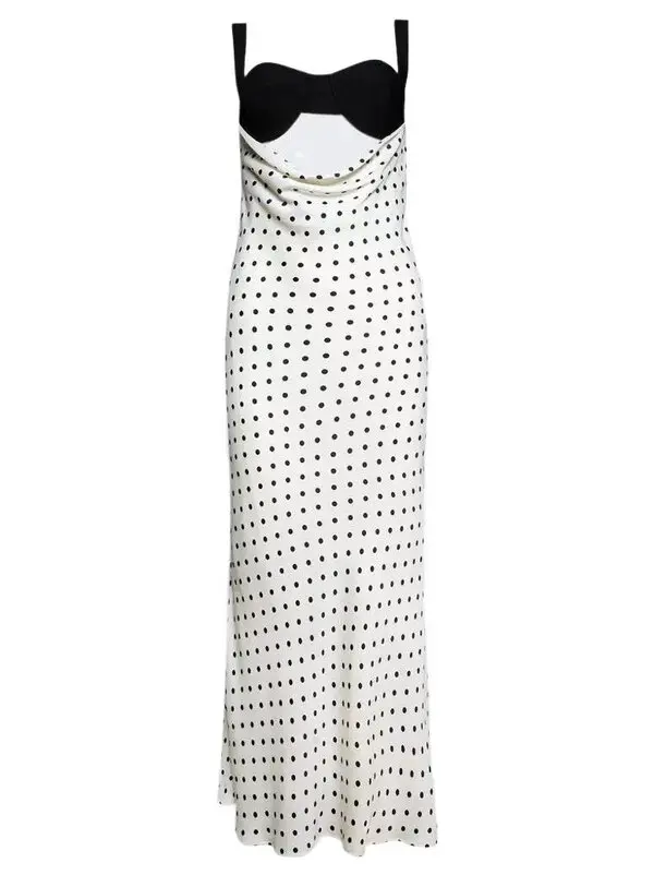 Florence & Fortitude Polka Dot Cowl Dress - White