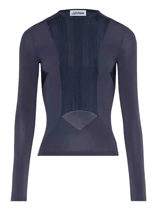 JEAN PAUL GAULTIER Cutout Ribbed Top - Blue