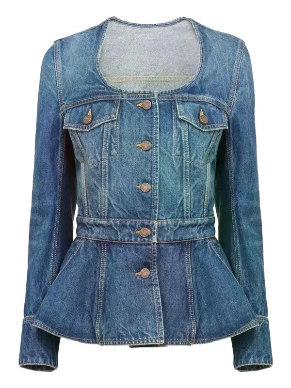 Chloé Button Flap-pocket Denim Jacket - Blue