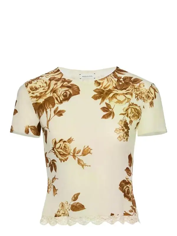 Magda Butrym Floral Lace T-shirt - Neutrals