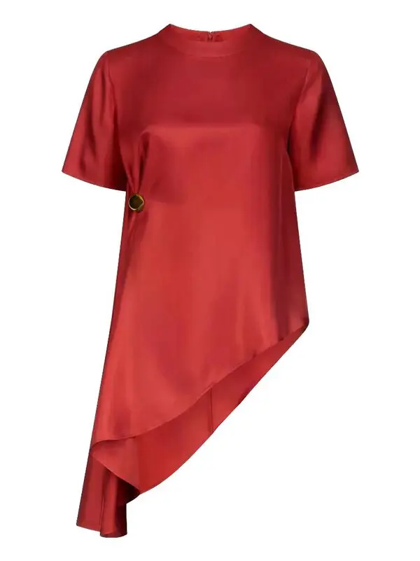 Loulou De Saison Madea Draped Asymmetric Top - Red