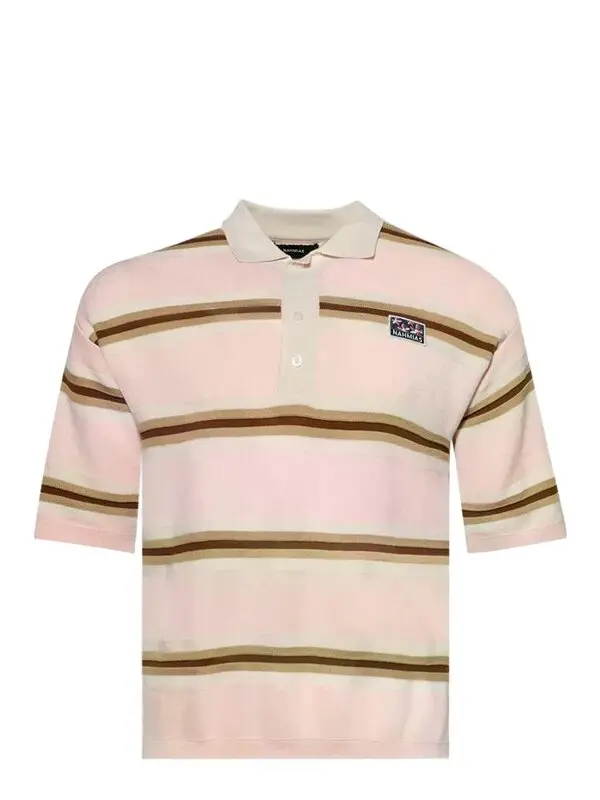 NAHMIAS Striped Polo Shirt - Pink