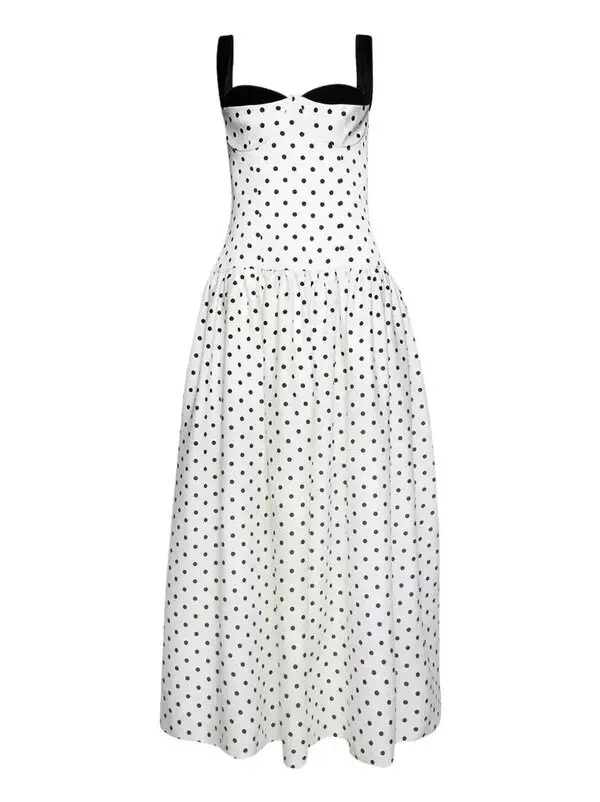 Florence & Fortitude Daphne Polka-dot Strap Dress - White