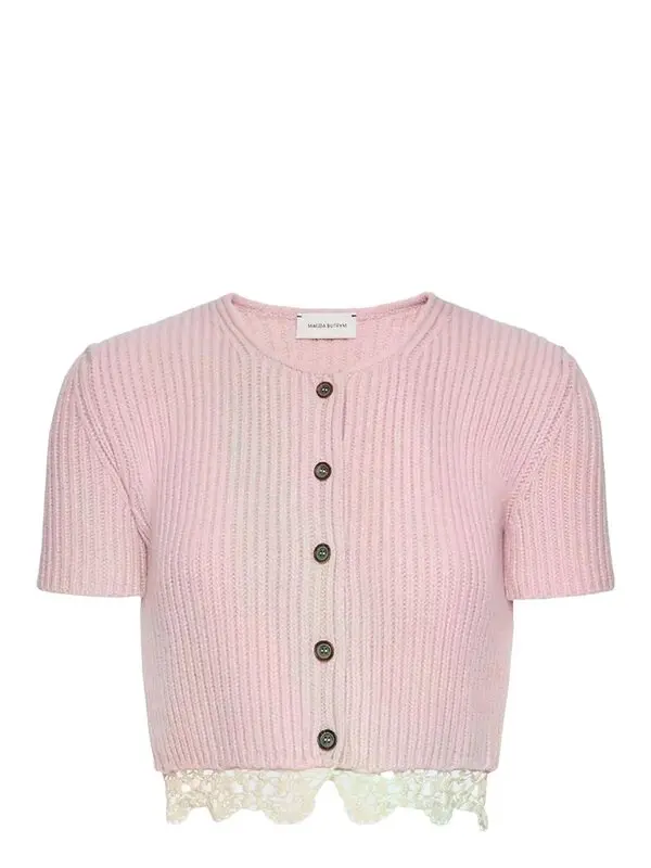 Magda Butrym Lace-trim Button Cardigan - Pink