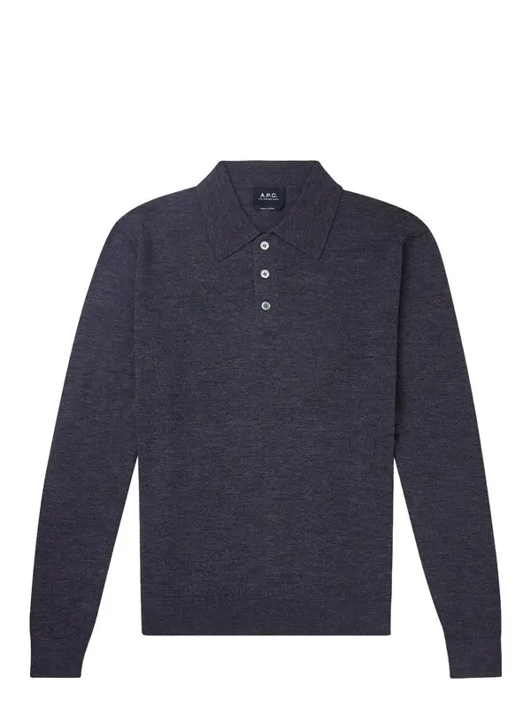 A.p.c. Wool Polo Shirt - Gray