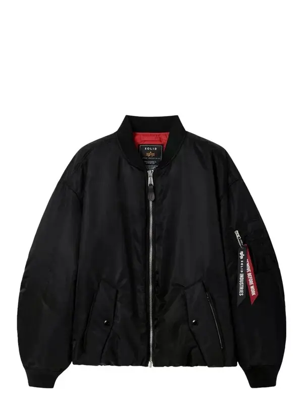 SOLID HOMME X Alpha Industries Ma-1 Zip-up Bomber Jacket - Black