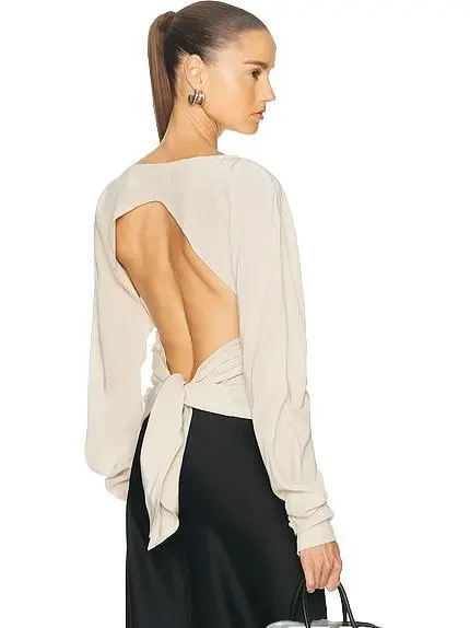 EAVES X Jasmine Tookes Amari Open Back Top - Stone