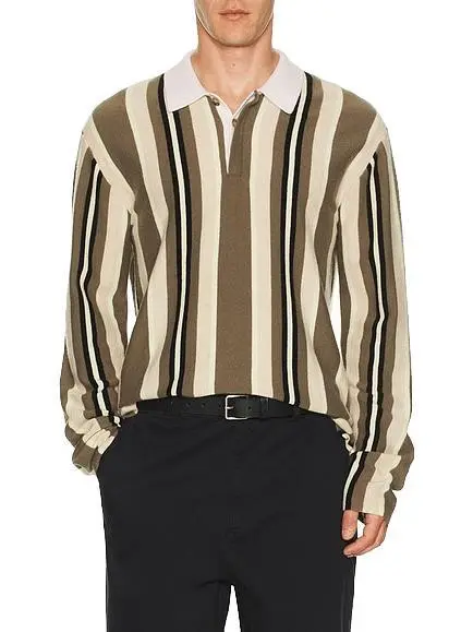 Guest In Residence Striped Cashmere Rugby - Cypress Combo