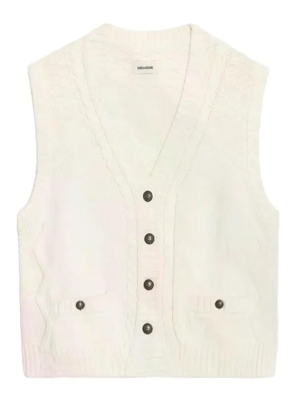 Zadig&Voltaire Cable-knit Vest - Neutrals